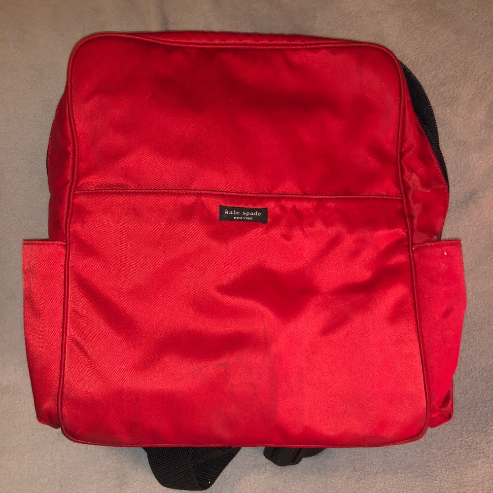 Vintage. Kate Spade Red Satin Backpack - Gem